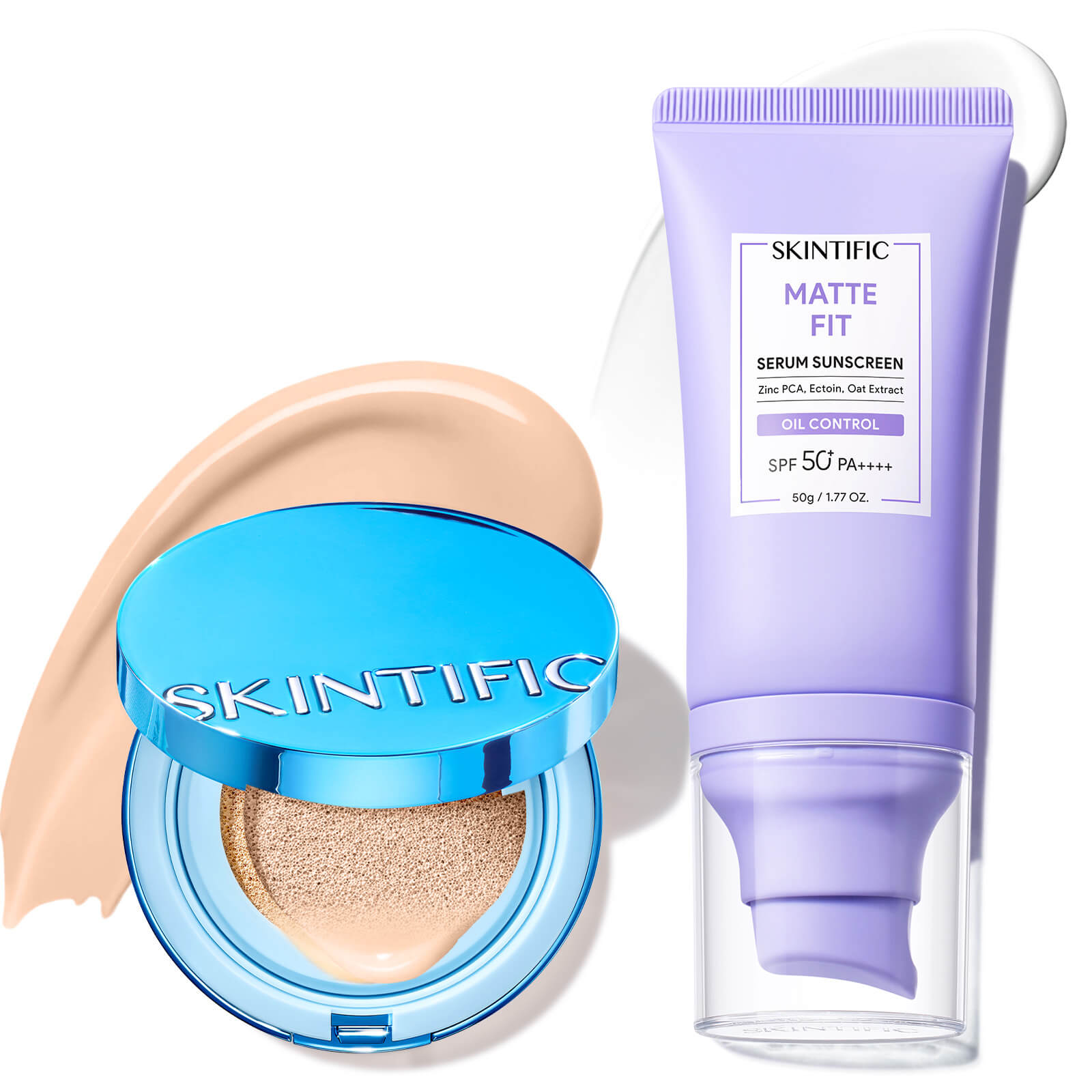 SKINTIFIC Matte Sunscreen and Velvet Cushion Set