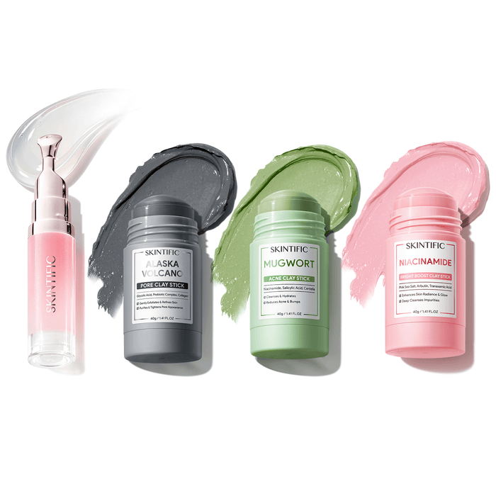SKINTIFIC Clay Mask Stick & Peptide Lip Serum Set