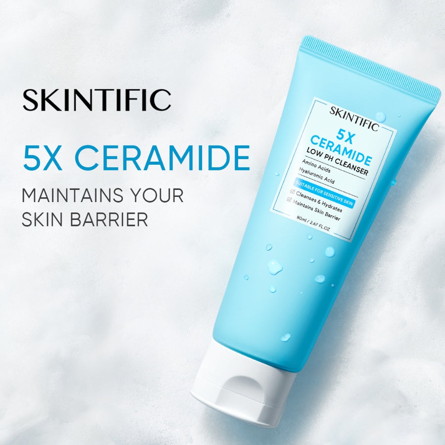 SKINTIFIC 5X Ceramide Low pH Cleanser Facial Wash for Sensitive Skin